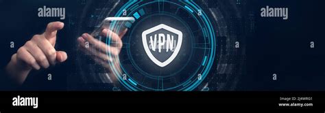Vpn Virtual Private Network Protocol Banner Cyber Security And Privacy Connection Technology
