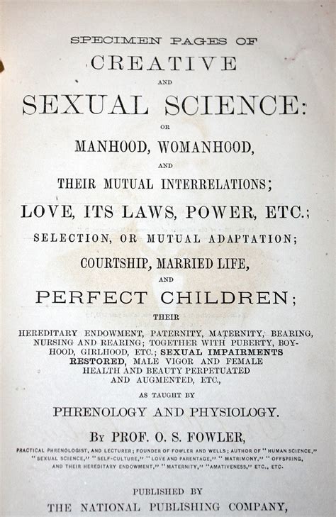 Creative And Sexual Science Including Manhood Womanhood And Their Mutual Interrelations