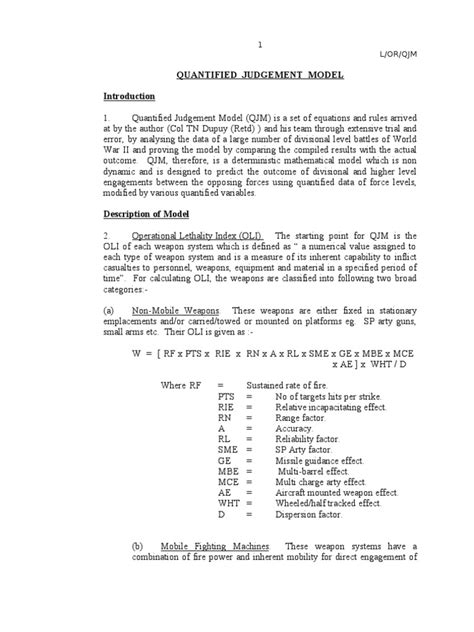 Quantified Judgement Models Pdf Tanks Artillery