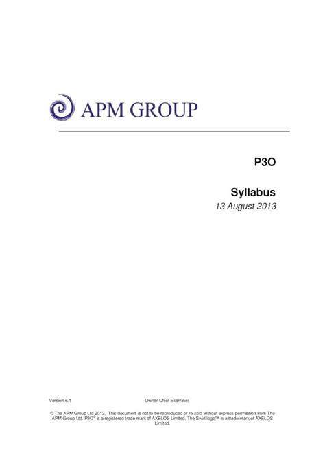 Pdf P3o Joint Syllabus · Pdf Filehigh Level P3o Model And Its