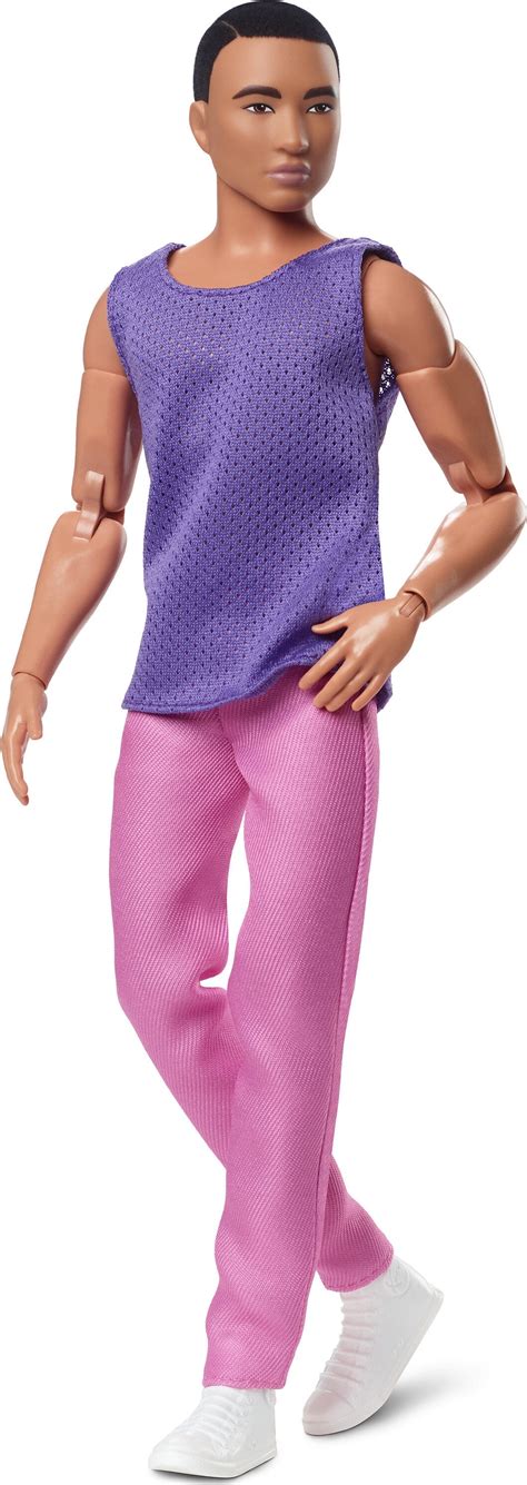 Barbie Doll Black Hair Purple Top With Pink Pants
