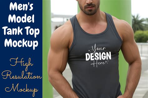 Mens Model Tank Top Mockup Graphic By Mockups Verse Pro · Creative Fabrica