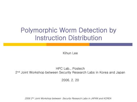 ppt polymorphic worm detection by instruction distribution powerpoint