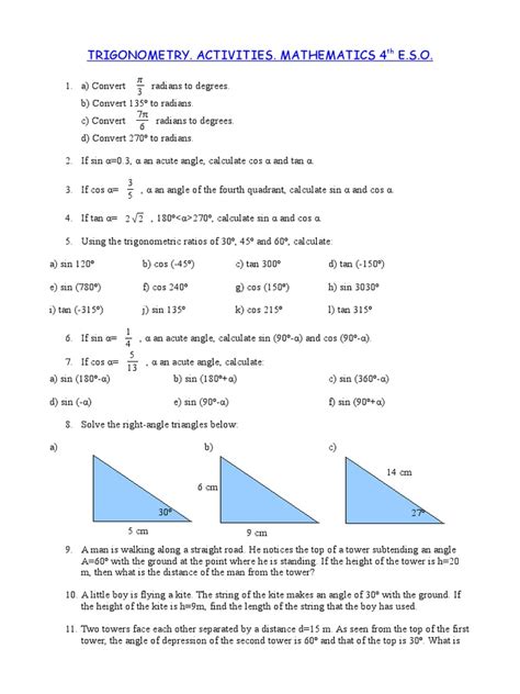 Trigonometry Activities Pdf Pdf Sine Trigonometric Functions