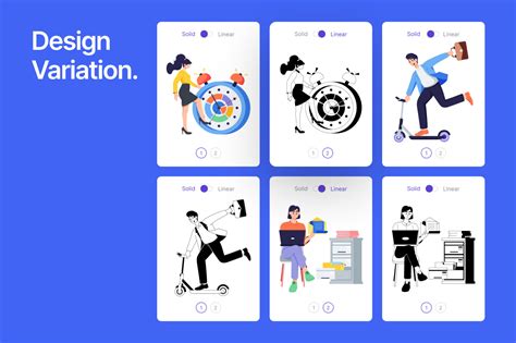 Animated Work Office Illustrations On Yellow Images Creative Store 138377