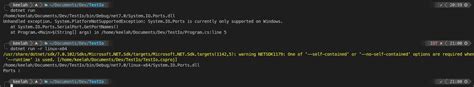 System PlatformNotSupportedException System IO Ports Is Currently Only Supported On Windows On