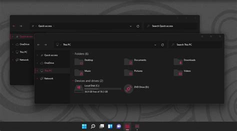 After Dark Red V5 Theme For Windows 11 Theme Pack