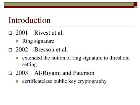 Ppt Certificateless Threshold Ring Signature Powerpoint Presentation