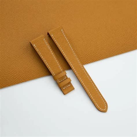 Sesame Epsom Leather Fixed Bars Watch Strap Handdn Bespoke Watchstraps