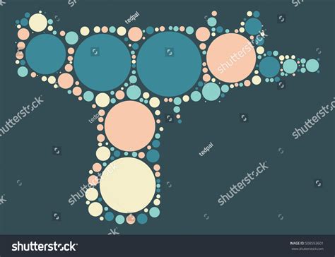 Gun Shape Vector Design By Color Stock Vector Royalty Free 508593601