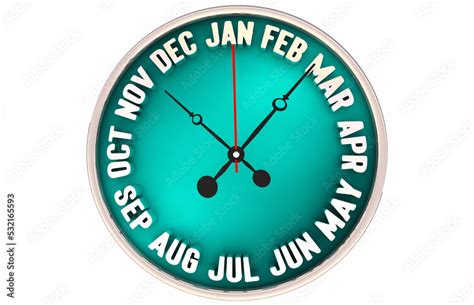 Calendar Clock Months Time Passing Countdown Schedule 3d Illustration