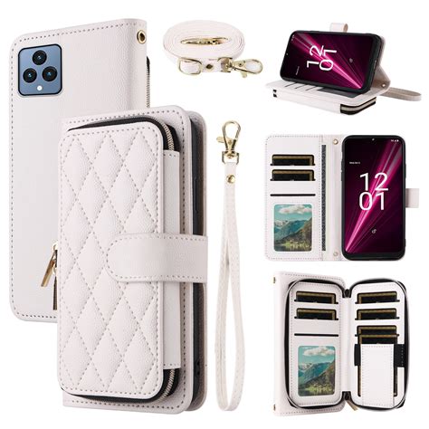 Argyle Wallet Case For T Mobile Revvl X G With Wrist Strap Shoulder Strap Flip Credit Cell