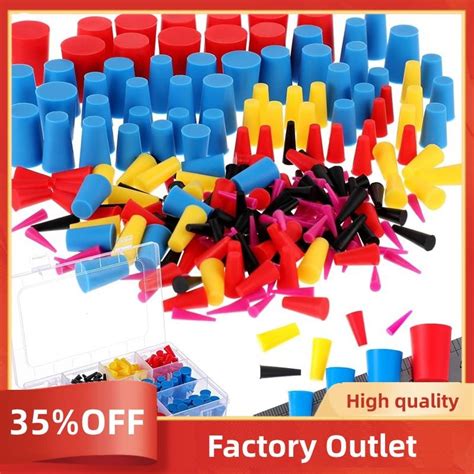250pcs 8 Sizes Silicone Cone Plug Kit Powder Coating Kit Air Conditioner Drain Cone Plug For