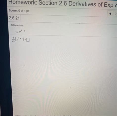 Solved Homework Section 2 6 Derivatives Of Exp And Score 0