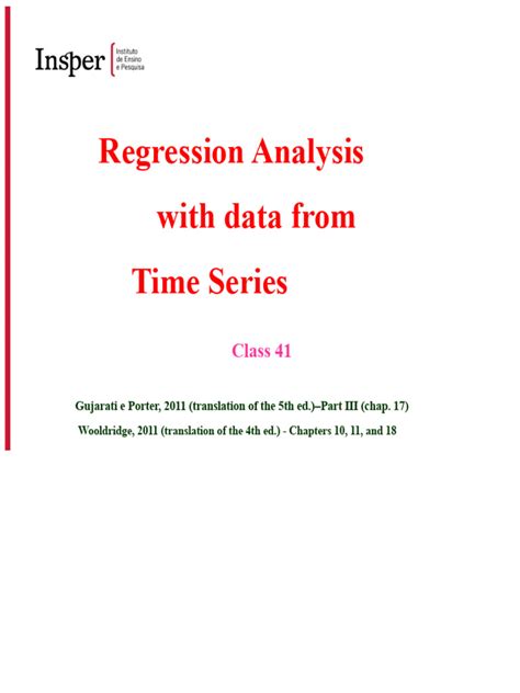 Class 41 Dynamic Econometric Models Pdf Ordinary Least Squares