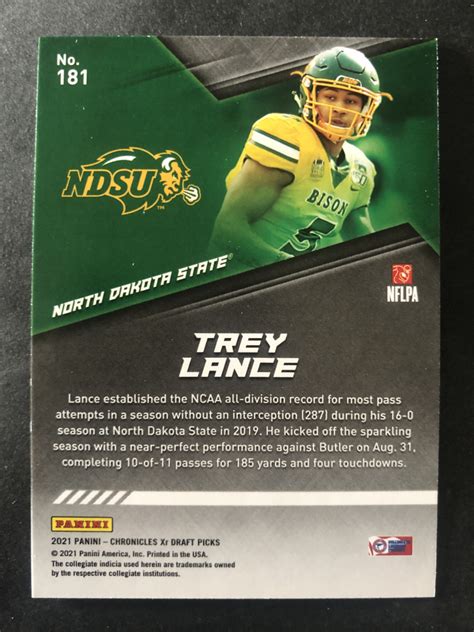 Trey Lance 2021 Chronicles Xr Draft Picks 181 Rc Pristine Auction