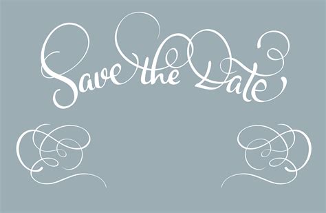 Save The Date Text On Gray Background Calligraphy Lettering Vector Illustration Eps10 416698