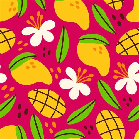 Premium Vector Mango Seamless Pattern