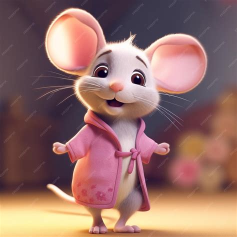 Premium Photo Cute Animated Mouse Caracter Illustration