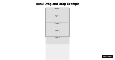 Menu Drag And Drop Example Codesandbox