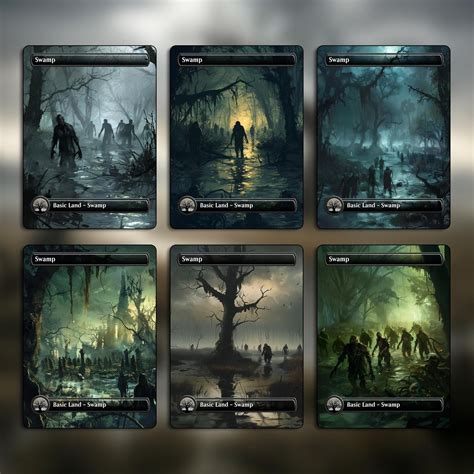 Zombie Art Basic Land Packs 18 Zombie Themed Basic Lands For Commander Sorcerers Proxy Shop