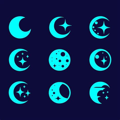 Premium Vector Moon Phases Vector Icons