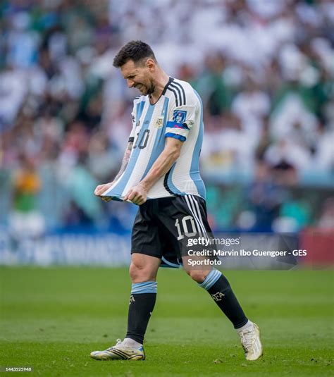 Lionel Messi Of Argentina Reacts During The Fifa World Cup Qatar 2022