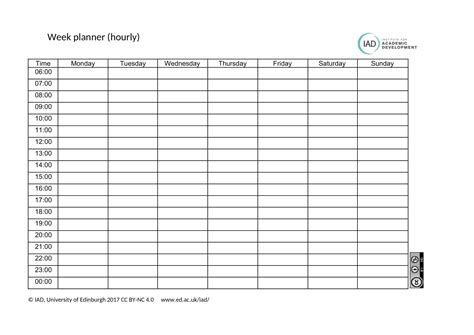 Free Printable Hourly Schedule Templates Excel Pdf Word Weekly