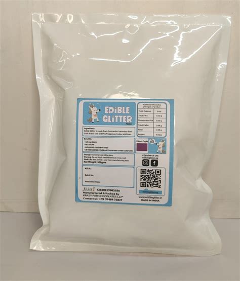 Kwik Bake Purple Edible Glitter Flake Quantity Per Pack 500g At Rs