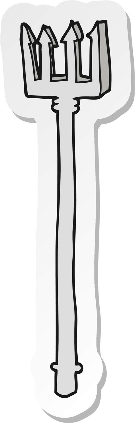 Sticker Of A Cartoon Devil Fork 10765083 Vector Art At Vecteezy