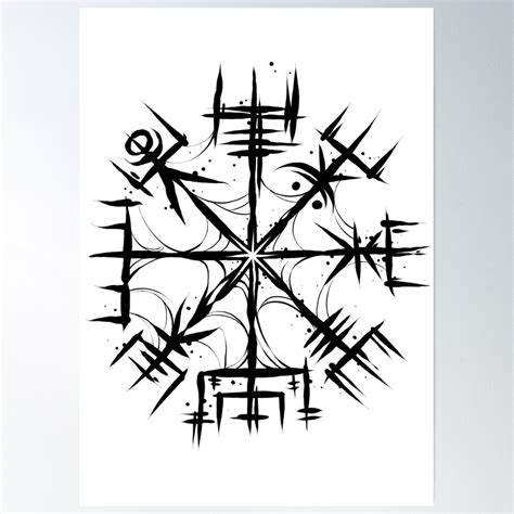 Vegvisir Viking Symbol Viking Compass Poster In 2025 Viking Symbols