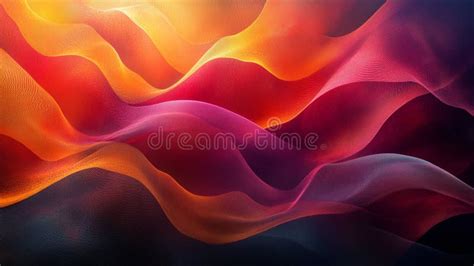 Vibrant Abstract Waves In Warm Colors Create Dynamic Visual Flow Stock Illustration