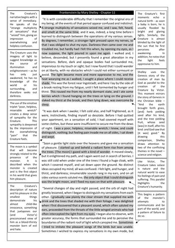 Frankenstein Chapter 11 Fully Annotated Teaching Resources