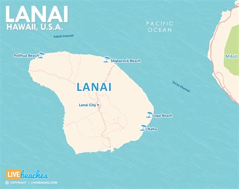 Map Of Lanai Hawaii Live Beaches