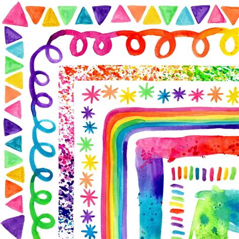 Printable Rainbow Border Your Story By Tatahnka Illustrations