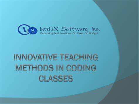 Ppt Innovative Teaching Methods In Coding Classes Powerpoint
