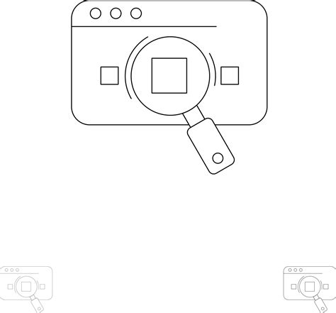 Research Analytic Analytics Data Information Search Web Bold And Thin Black Line Icon Set