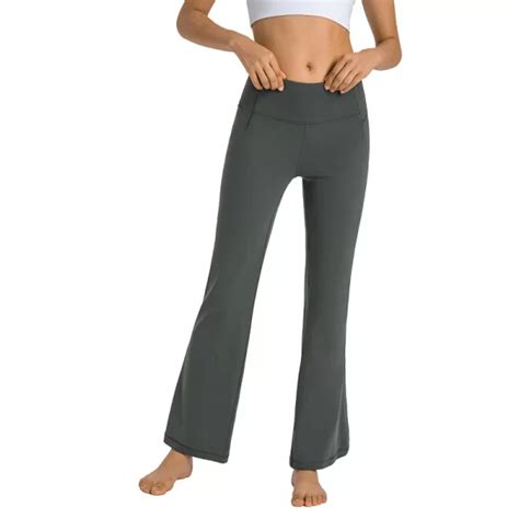 Womens Flared Yoga Pants High Rise Elastic Waistband Lounge Pants