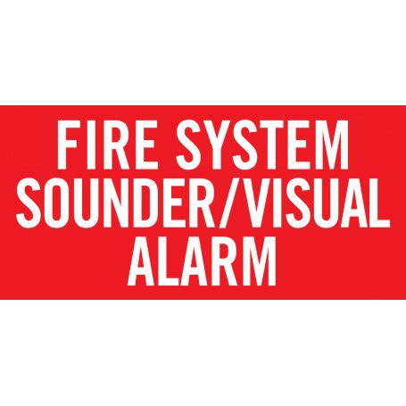 Fire System Sounder Visual Alarm Sign 250 X 150mm