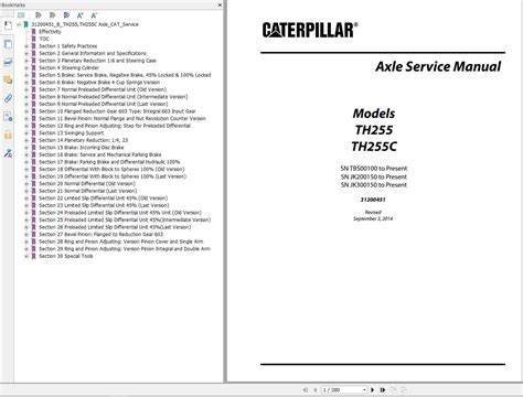 Cat Telehandler Th255c Service Manual