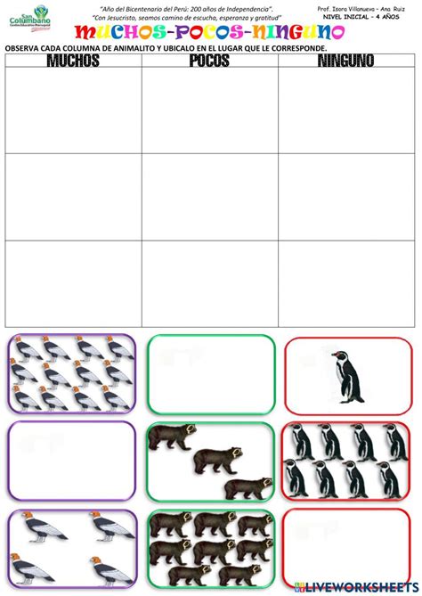Muchos Pocos Ni Free Interactive Worksheets 1115013