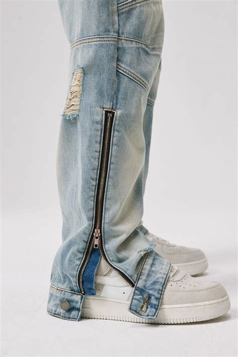 Boneless Deconstructed Ripped Zipper Jeans Ripped Jeans Style Mens Outfits Ripped Jeans Men