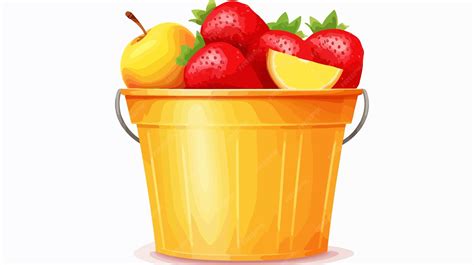 Empty Fruit Bucket Isolated On White Background Premium Ai Generated