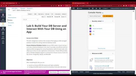AWS Lab 5 Build Your DB Server And Interact With App
