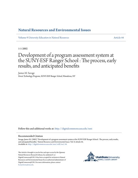 Development Of A Program Assessment System At The Suny