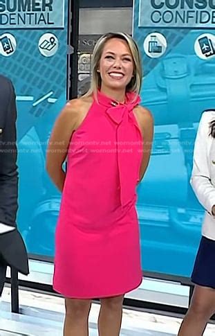 Wornontv Dylans Pink Tie Neck Mini Dress On Today Dylan Dreyer