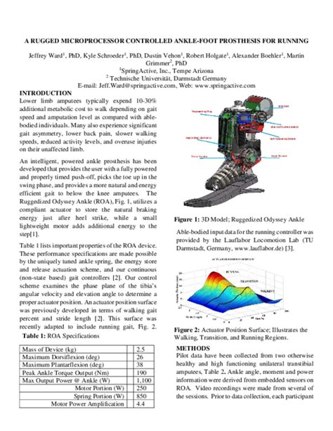 Pdf A Rugged Microprocessor Controlled Ankle Foot Prosthesis For Running