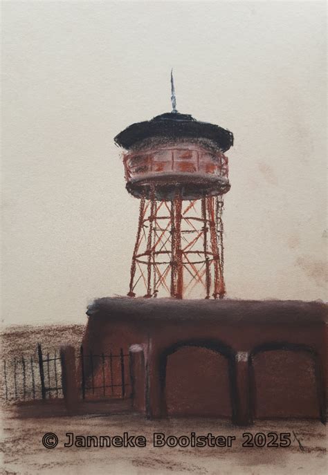 Jannekes Atelier Water Tower At The Spoorwegmuseum Conté Drawing