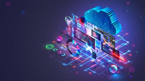 Data Processing Center And Cloud Storage Vector Image