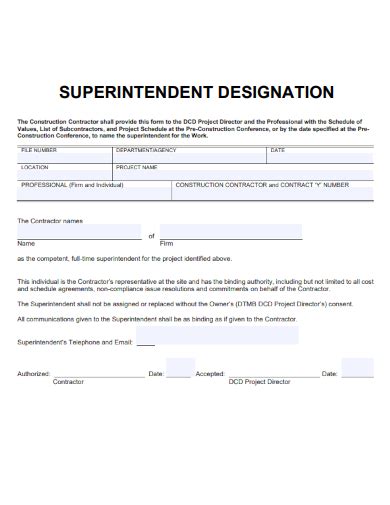 Free 31 Superintendent Form Samples In Pdf